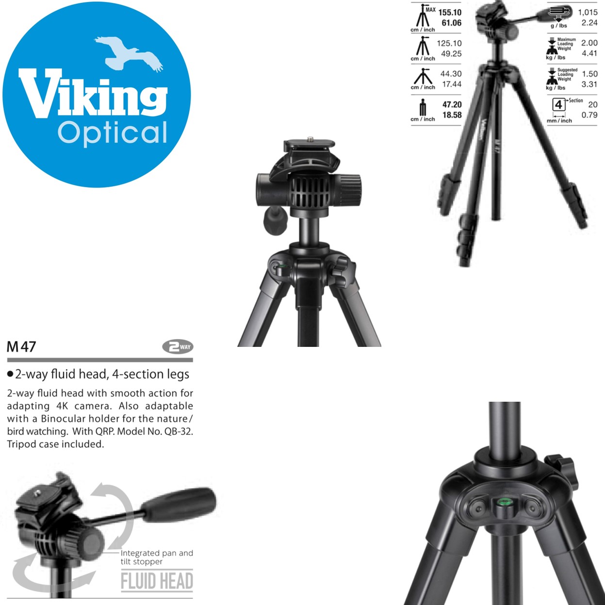Viking 12-36x 50mm Swallow Scope + Velbon M47 Tripod