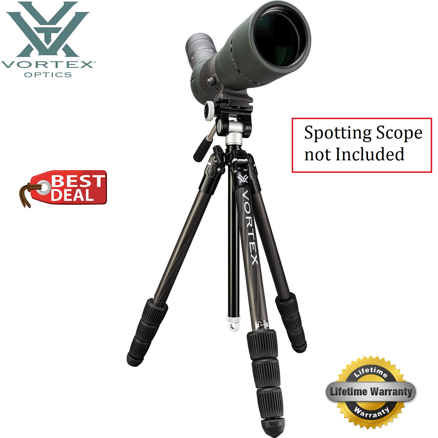 Vortex Summit II Carbon Fiber Tripod with Pan/Tilt QR Head